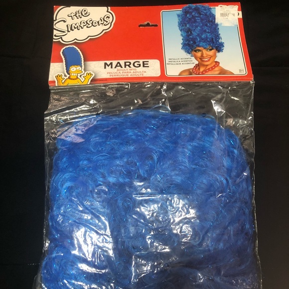 Disguise | Hair | Marge Simpson Adult Metallic Blue Beehive Costume Wig ...